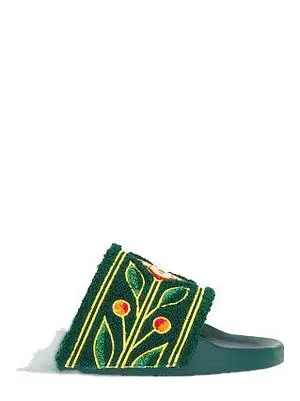Casablanca Embroidered Terry Slider Green