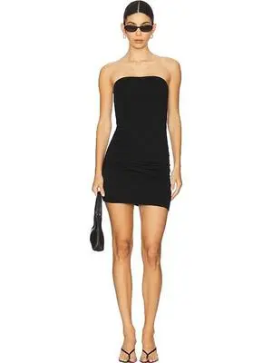 Eterne Ruched Tube Mini Dress - Black