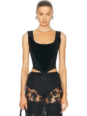 FWRD RENEW Vivienne Westwood Vintage 1990s Velvet Bustier Top - Black