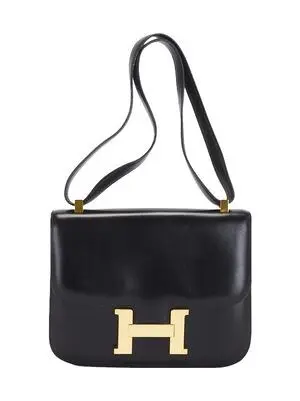 FWRD RENEW Hermes 1976 Box Constance 23 Shoulder Bag - Black