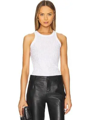 Attico Hotfixed Crystal Tank Top - White