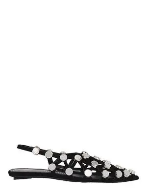 Attico Grid Ballerina Flat - Black