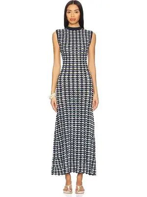Escvdo Pacifico Maxi Dress - Navy  Baby Blue  & Ivory