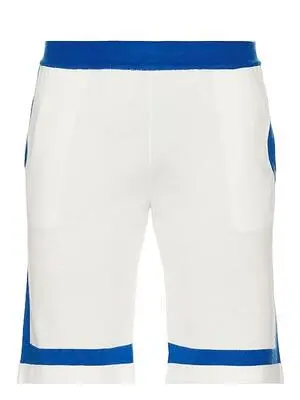 BLUE SKY INN Paneled Knit Shorts - White & Blue