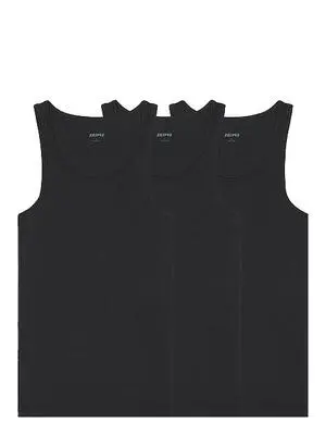 SKIMS Cotton Rib Tank 3-pack - Onyx