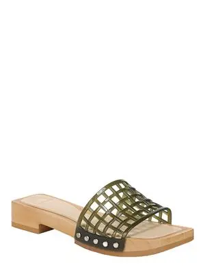 Vince Barb Jelly Slide Sandal - Chive