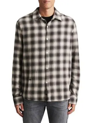 MAVI Check Cotton Button-up Shirt - Asphalt Check