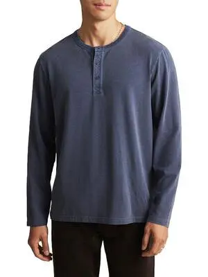 MAVI Long Sleeve Cotton Blend Henley - Outer Space