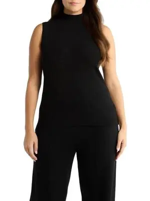 TAHARI ASL Sleeveless Mock Neck Sweater