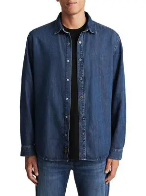 MAVI Roy Denim Snap-up Shirt - Dark Indigo Lux Blac