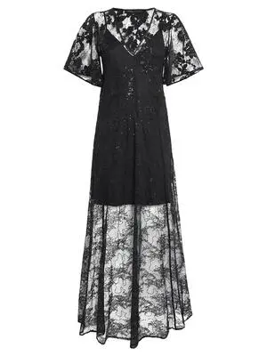 Maje Lace Maxi Dress - Black