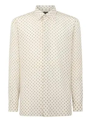 TOM FORD Silk Micro-pattern Shirt - White