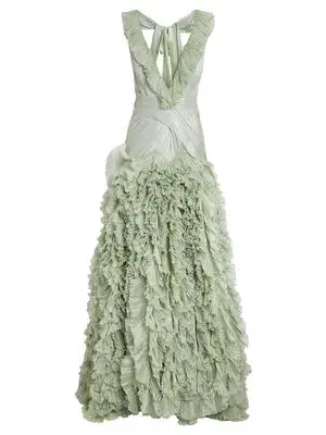 MARIA LUCIA HOHAN Silk Margaret Gown - Green