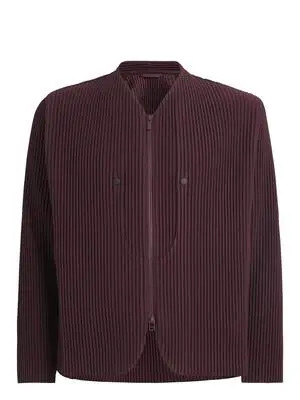 Issey Miyake Pleated Bomber Jacket - Purple