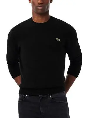 Lacoste Classic Fit Cashmere Crewneck Sweater - Black