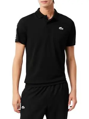 Lacoste Classic Fit Logo Tape Cotton Piqué Polo - 031 Black