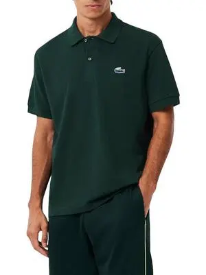 Lacoste Classic Fit Landscape Crocodile Cotton Piqué Polo - Sinople
