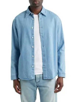 Nn07 Casper 50033 Relaxed Fit Denim Button-up Shirt - Blue Denim