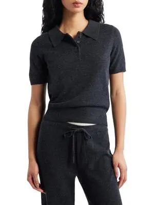 ARTLESS FOREVER Tove Wool & Cashmere Polo Sweater - Charcoal