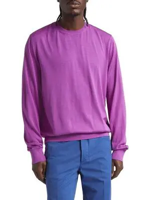 TOM FORD Fluid Silk Crewneck Sweater Bright Mauve