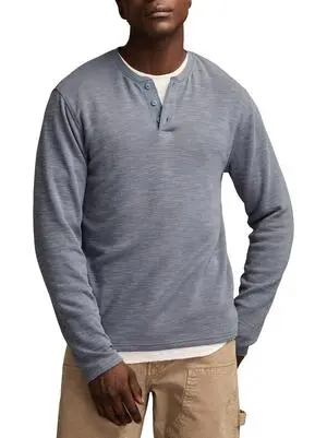 Lucky Brand Double Face Cotton Henley Flint Stone