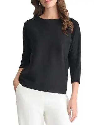 KASPER Boat Neck Dolman Sleeve Sweater - Black