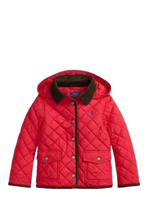 Polo Ralph Lauren Water Repellent Quilted Jacket With Removable Hood - Ralph Red