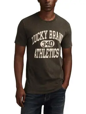 Lucky Brand Athletics Flocked Logo Graphic T-shirt - Beluga