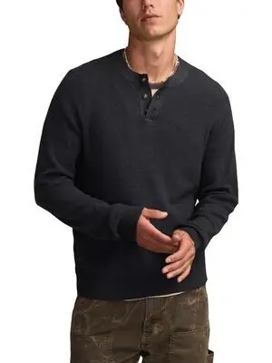 Lucky Brand Henley Crewneck Sweater - Cadet Navy