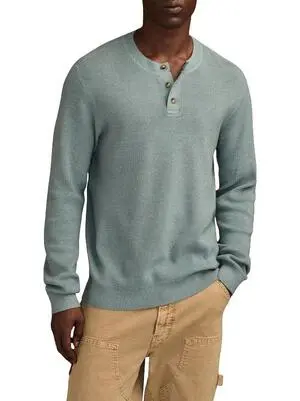 Lucky Brand Henley Crewneck Sweater Trooper Heather