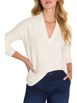 NIC+ZOE Cable Textured Knit Top - Classic Cream