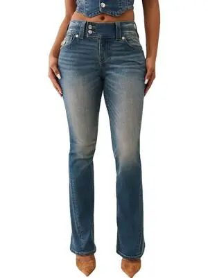 True Religion Joey Low Rise Flare Leg Jeans - Radiant Pearl