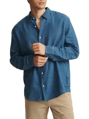 MAVI Slub Linen Button-up Shirt - Indigo
