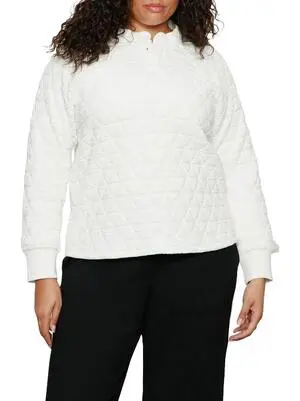 Sanctuary Quilted Popover Top Chalk White