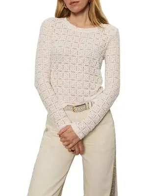 Sanctuary Puckered Lace Long-sleeve T-shirt - Chalk White