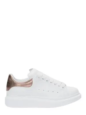 Alexander McQueen Oversized Tab Sneakers - White/rose Gold