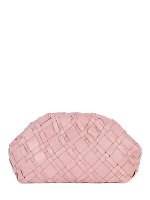 Rafe New York Aya Raffia Crochet Frame Clutch - Blush