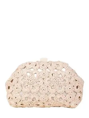 RAFE NEW YORK Aya Raffia Crochet Frame Clutch