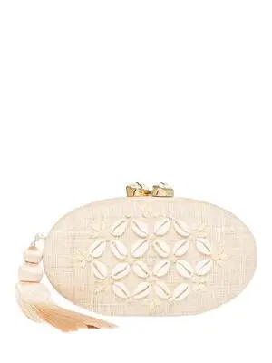 Rafe New York Joanna Ellipse Clutch - Natural/ivory