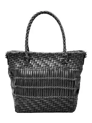 Rafe New York Kaya Woven Tote Crossbody - Black