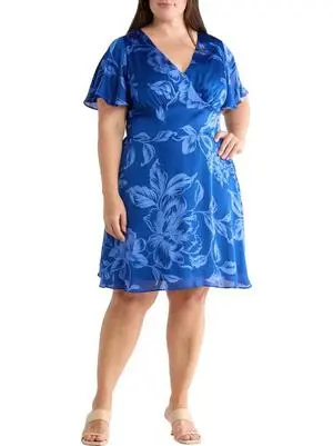 SUGARLIPS Ciara Floral Print Dress - Navy-blues