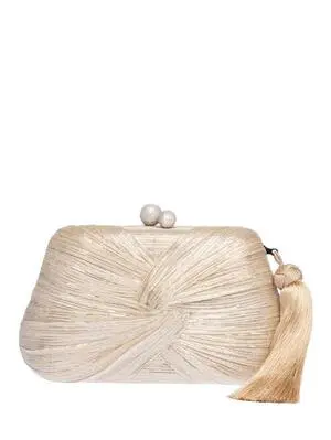 Rafe New York Rosie Draped Clutch Natural