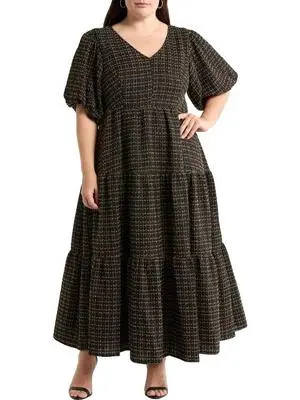 SUGARLIPS Carrol Zaylee Tweed Tillie Maxi Dress - Black