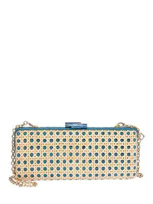 Rafe New York Alessandra Rattan Long Clutch - Blue
