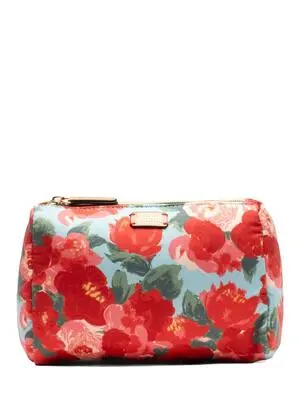 FRANCES VALENTINE Small Printed Cosmetic Pouch - Red/light Blue