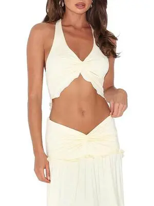 TIGER MIST Katya Knot Halter Top - White