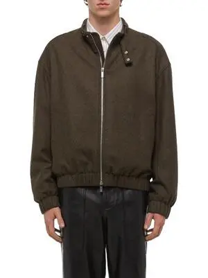 Helmut Lang Wool-blend Bomber Jacket - Green Melange