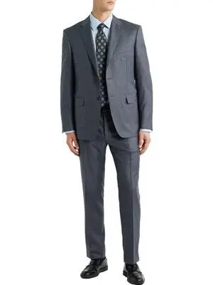 Canali Siena Regular Fit Light Glen Check Super 150s Wool Suit - Blue