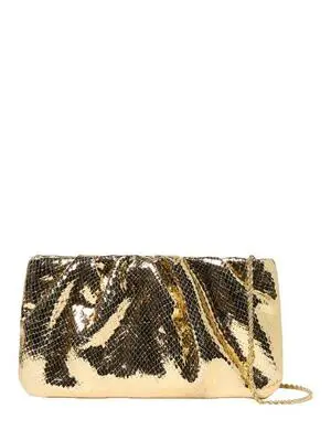LOEFFLER RANDALL Serena Snakeskin Embossed Leather Clutch
