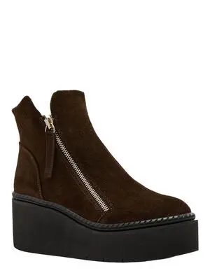 Steve Madden Platform Wedge Bootie - Brown Suede